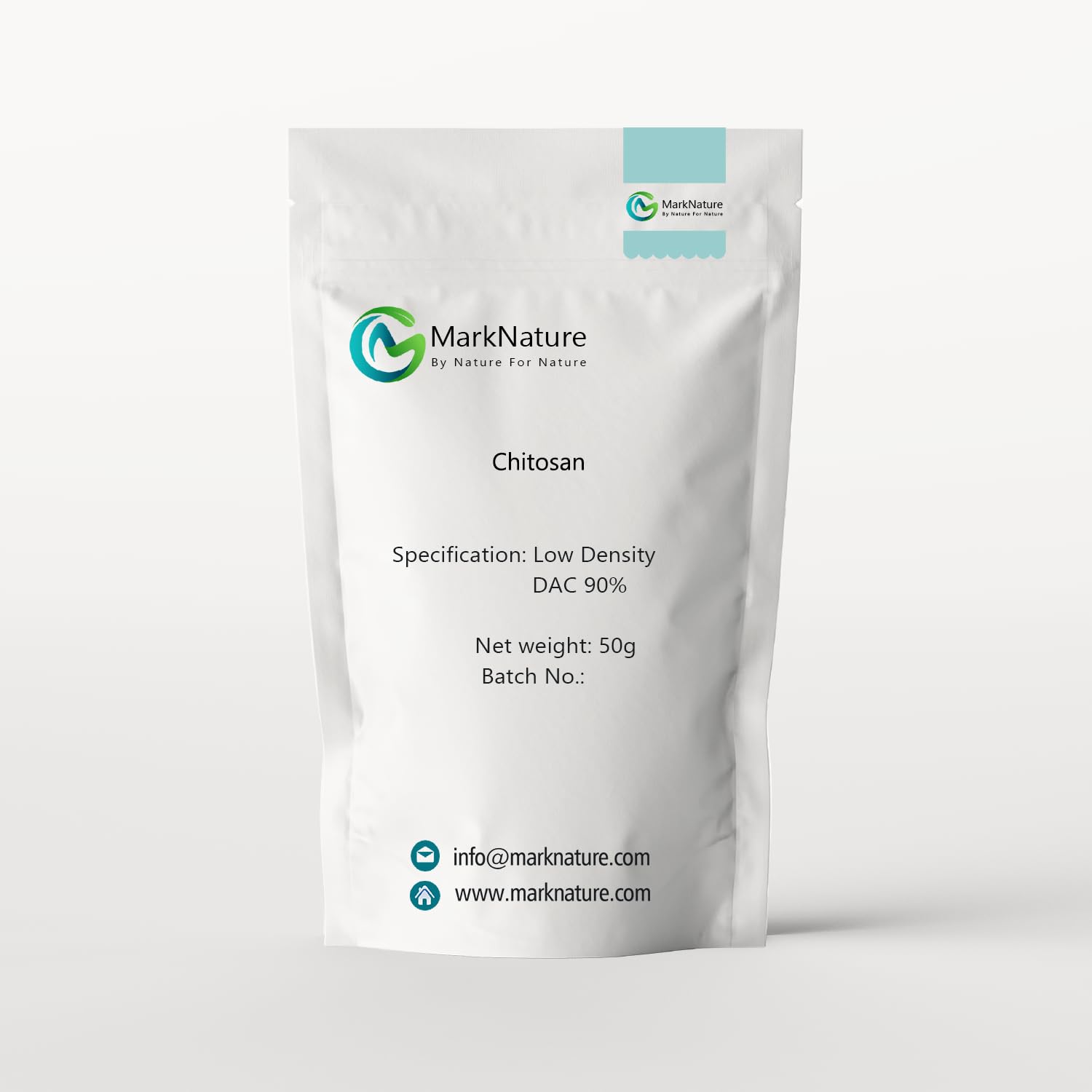 MarkNature Pure Chitosan Powder, Food Grade, DAC 90%, 50g (Low Density)