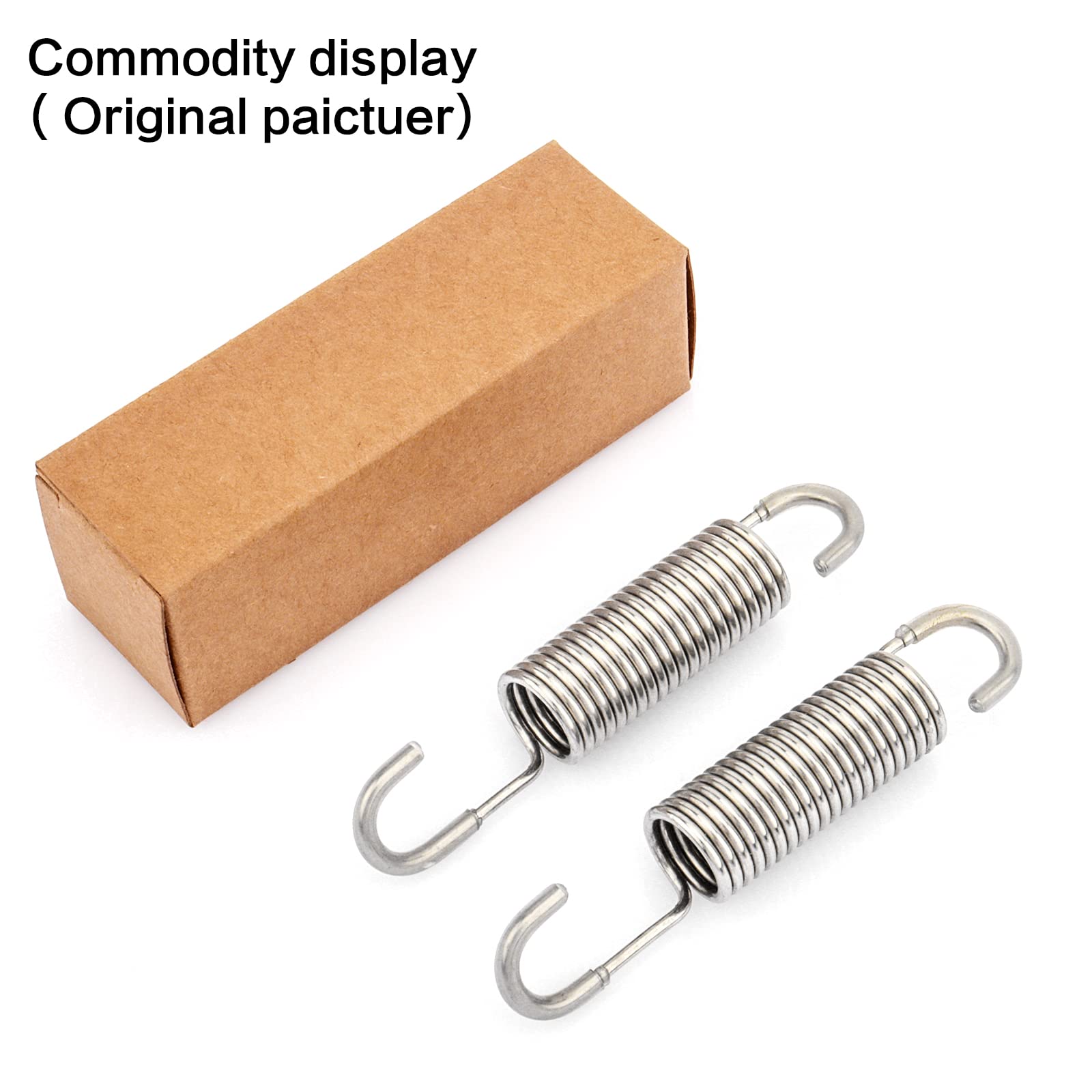 GNPADR GUPO 4-1/2inch (2Pcs) Stainless Steel Replacement Recliner Sofa Chair Mechanism Tension Spring - Long Neck Hook Style