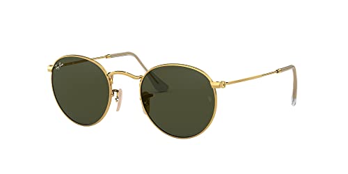 Ray-Ban Rb3447 Round Metal Sunglasses, Gold/G-15 Green, 53 mm