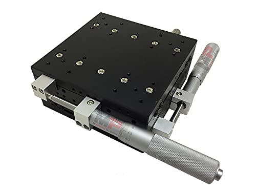 Precision XY Linear Stage, MPositioning T125XY-50L Manual XY Translation Stage 50 mm Travel in 2-Axis 125 x 125 mm Platform Table