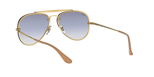 Ray-Ban RB3584N Blaze Aviator Sunglasses, Gold/Clear Gradient Light Blue, 61 mm