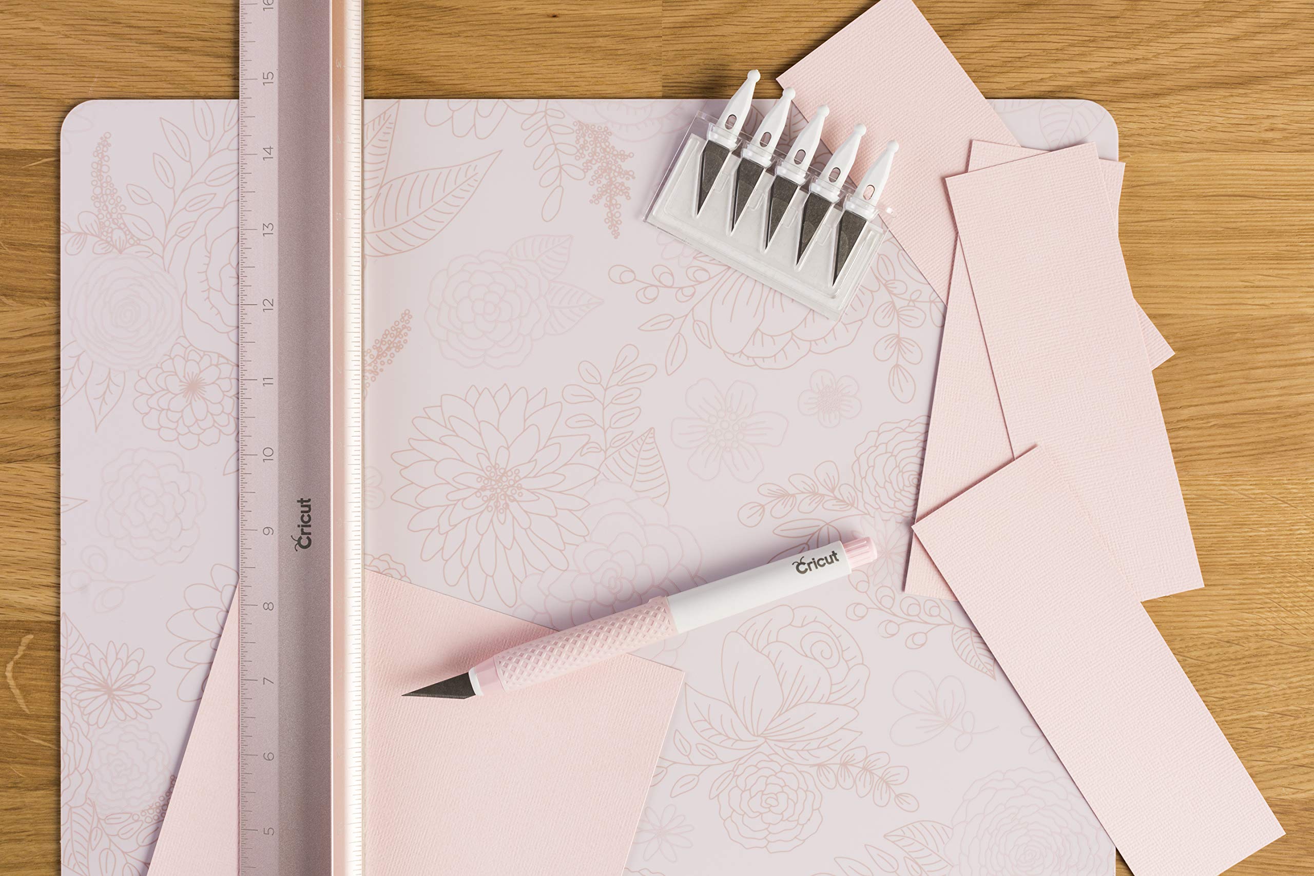 Cricut Self Healing Cutting Mat - Cricut Mat for use with Cricut TrueControl Knife, Rotary Cutter, Craft Knife, Xacto Knife - 12" x 12", Decorative, 2X Healing, Extra-Thick Cricut Cutting Mat, Rose