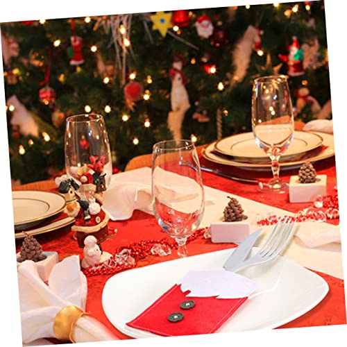 ERINGOGO 72 Pcs Christmas Tableware Bag Santa Cutlery Silverware Holder Christmas Tableware Holder Christmas Tableware Storage Bag Fork Bags Covers Clothing Cutlery Bag