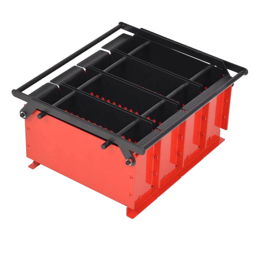 Extaum Paper Log Briquette Maker,Fire Fuel Brick Block, Cardboard Fireplace Steel Black and Red(15"x12.2"x7.1")