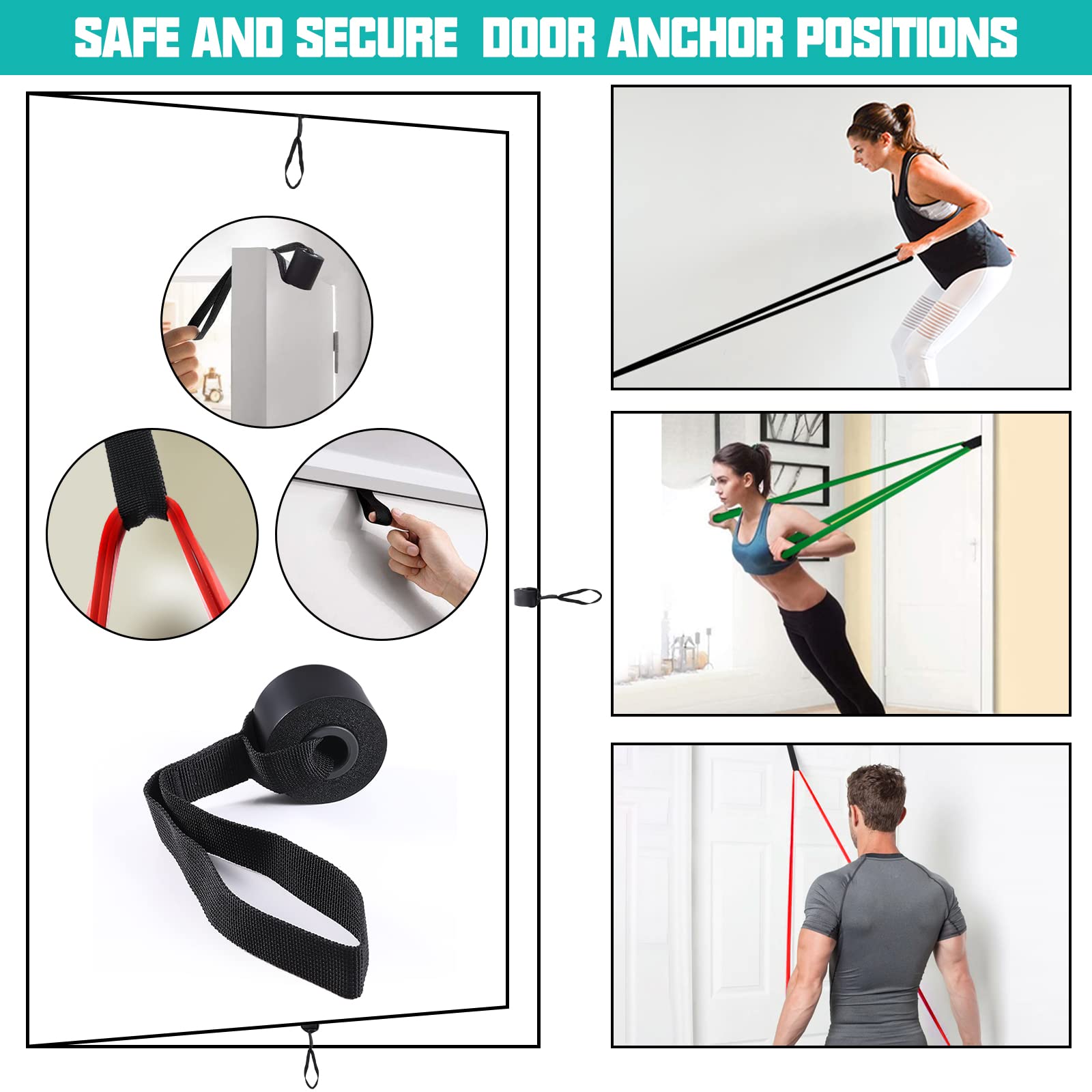 GPPNKC Resistance Band, Pull Up Bands, Pull Up Assistance Bands, Workout Bands, Exercise Bands, Resistance Bands Set with Door Anchor, Working Out, Physical Therapy, Shape Body, Men and Women
