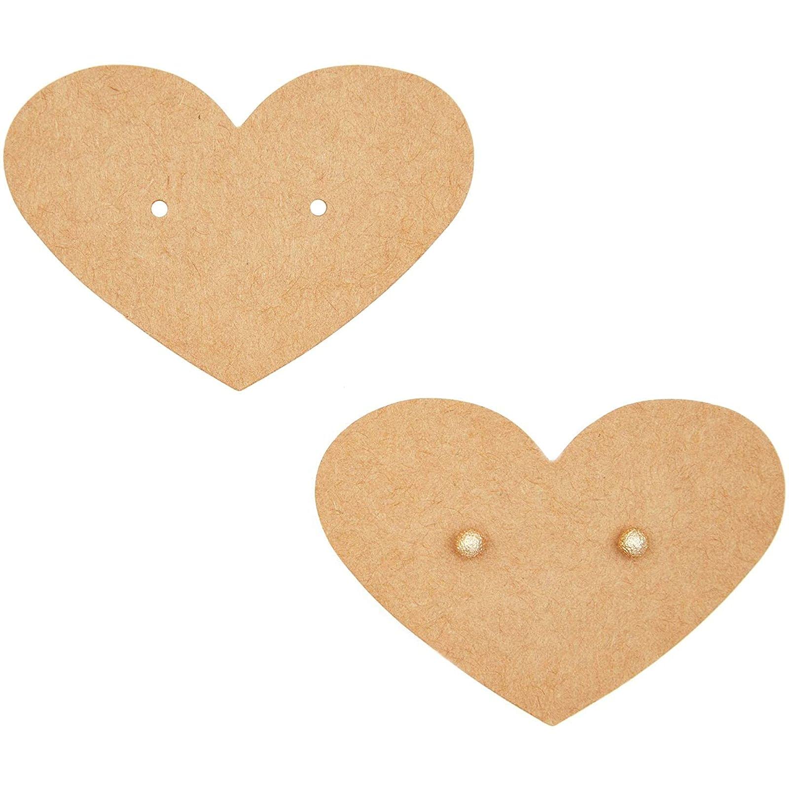 Earring Display Cards, Heart Shaped for Gifts, Retail, Valentine's Gifts (2.5 x 1.7 in, 300 Pack)