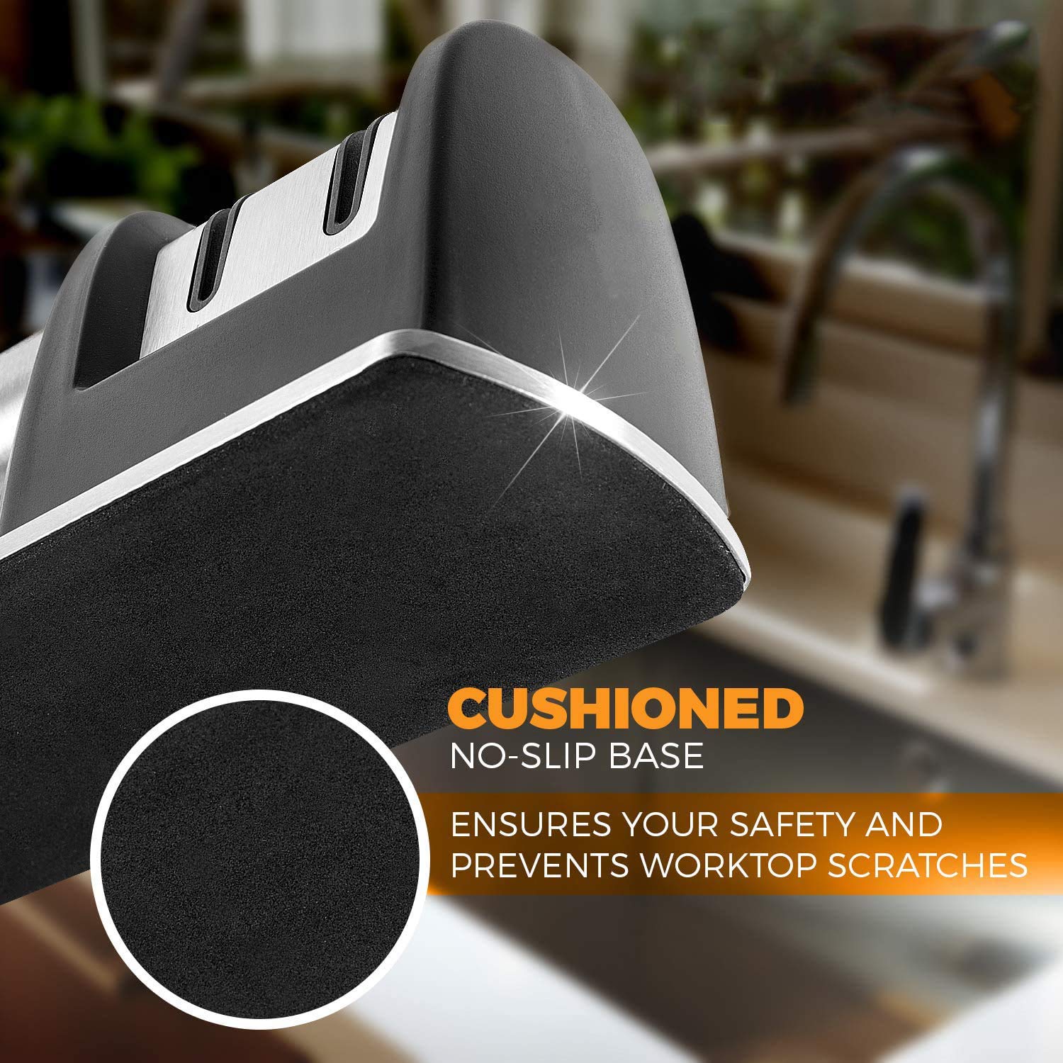 ERTDDE Kitchen Knife Accessories: 2-Stage Knife Sharpener Helps Repair, Restore and Polish Blades
