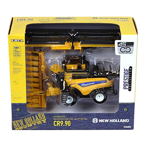ERTL 1/64 New Holland CR9.90 Combine with Corn & Draper Heads, Prestige Series 13958
