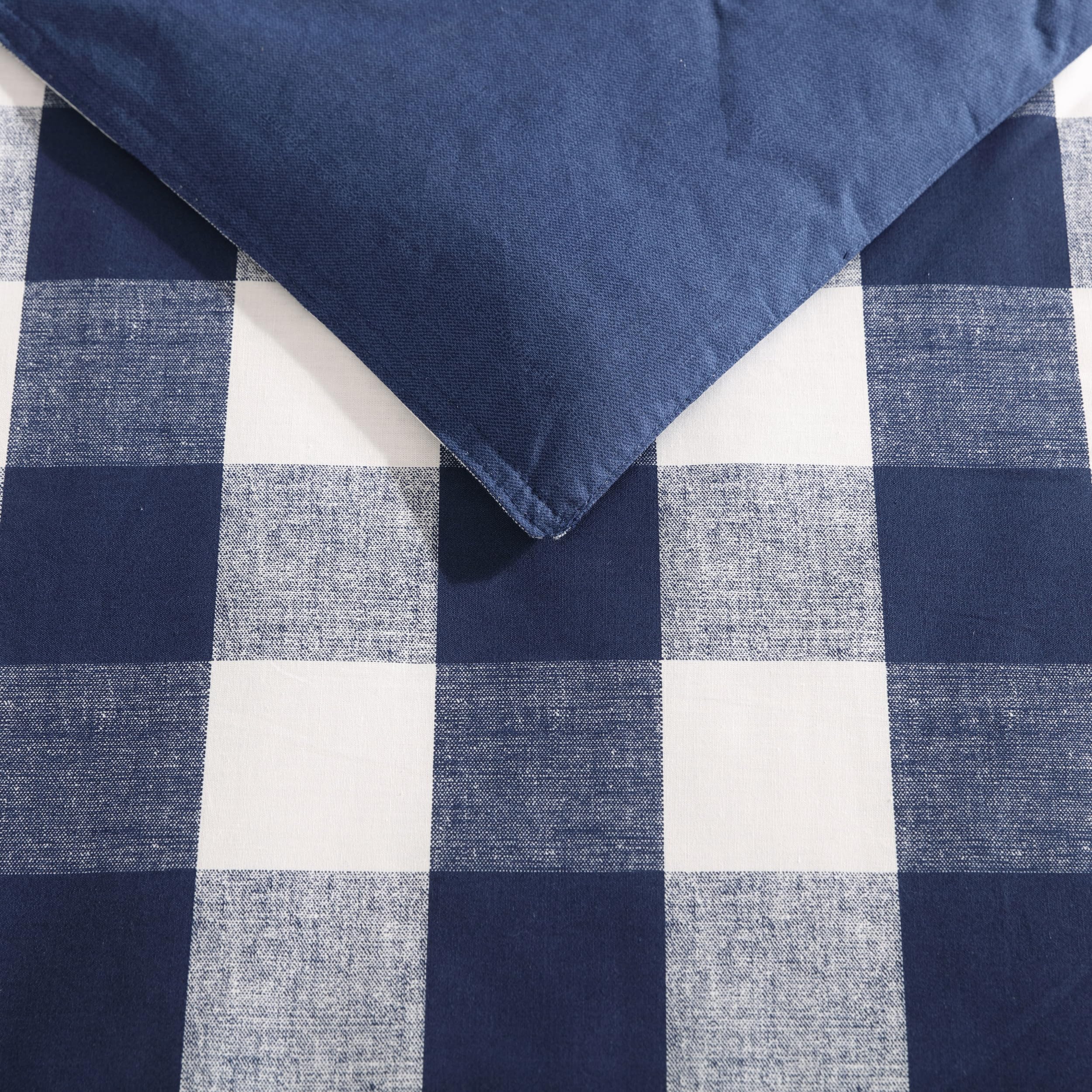 Eddie Bauer - King Comforter Set, Reversible Cotton Bedding with Matching Shams, Stylish Plaid Home Decor (Lakehouse Blue, King)