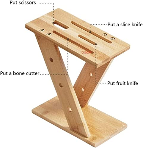 Knife Storage Knife Block Knife Holder Kitchen Bamboo Knives Blocks Storage Rack Cutter Storage Knives Holder Multi-function Tool Knife Stand Knife Rack Knives Storage