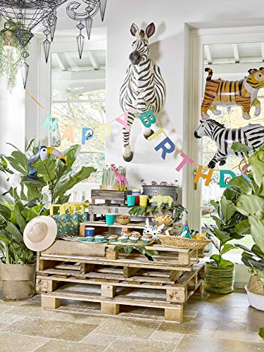 Talking Tables Party Safari Jungle Zoo Animal Birthday Cake Candles, Pack of 5, Wax Height 3cm, 1", Mixed Colors