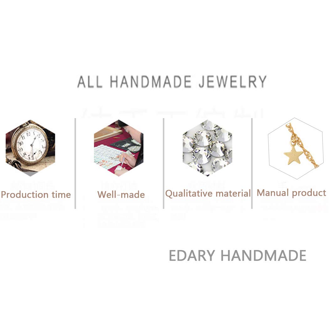 Edary Boho Layered Necklaces Silver Star Choker Necklace Crystal Pendant Chain Jewelry Accessories for Women (Style A)