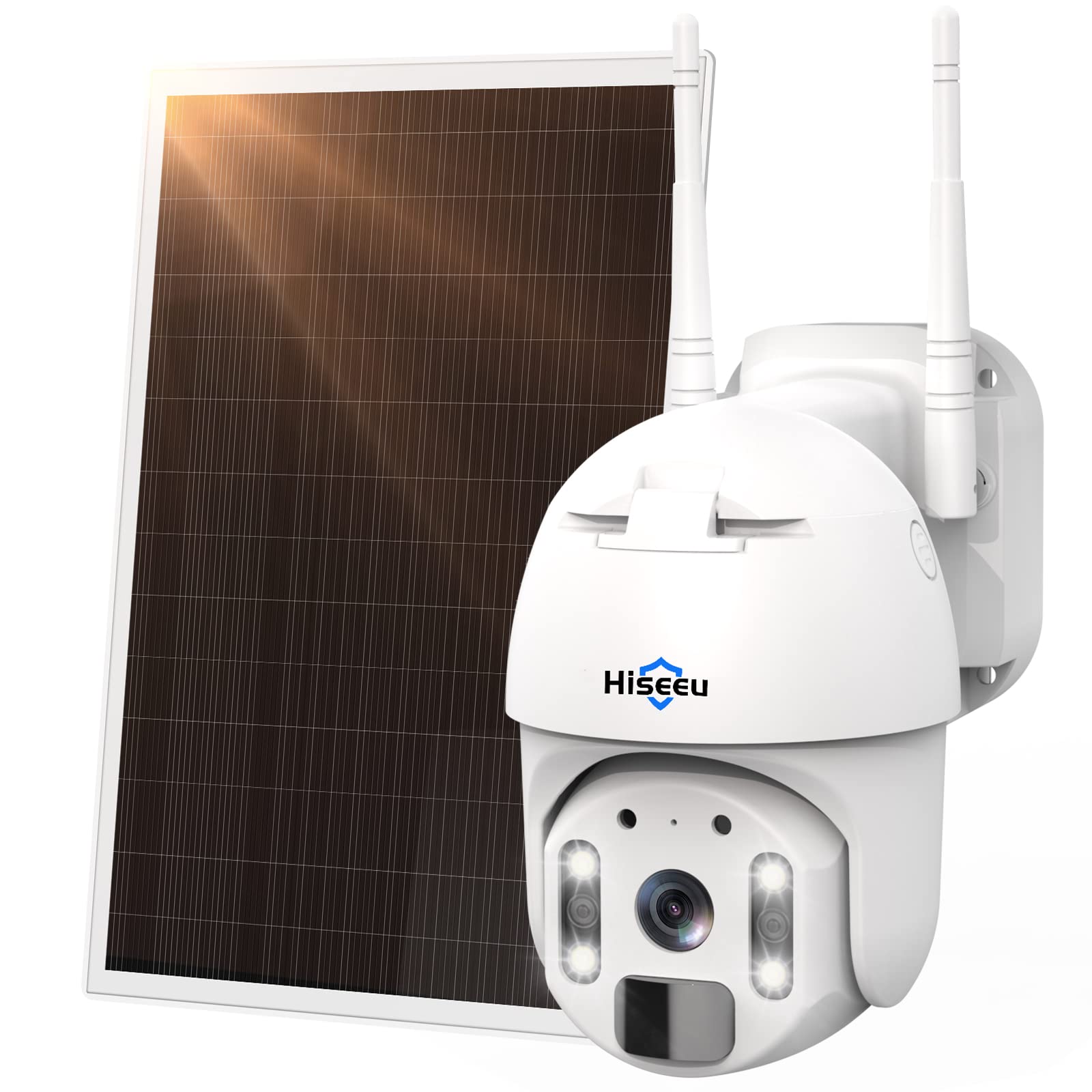 Hiseeu 4G LTE Cellular Security Camera Without WiFi, 2K HD Color Night Vision Outdoor Camera Wireless Solar Powered, 2-Way Talk,IP66 Waterproof,PIR Human Detection, SIM Card Included