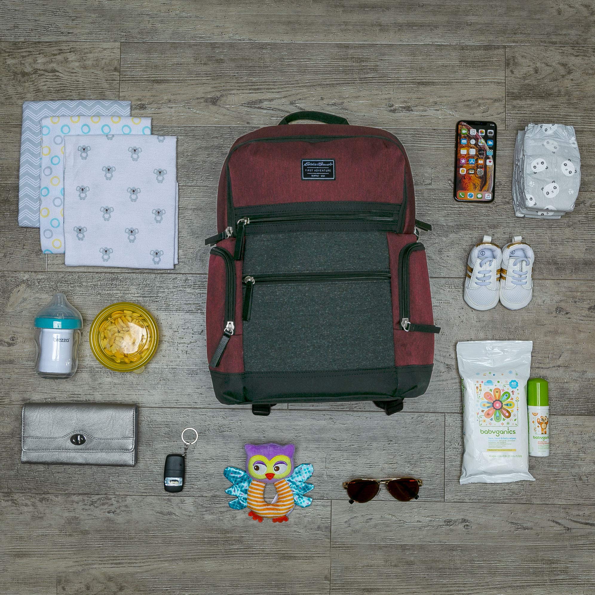 Eddie Bauer East Sound Diaper Backpack, Grey
