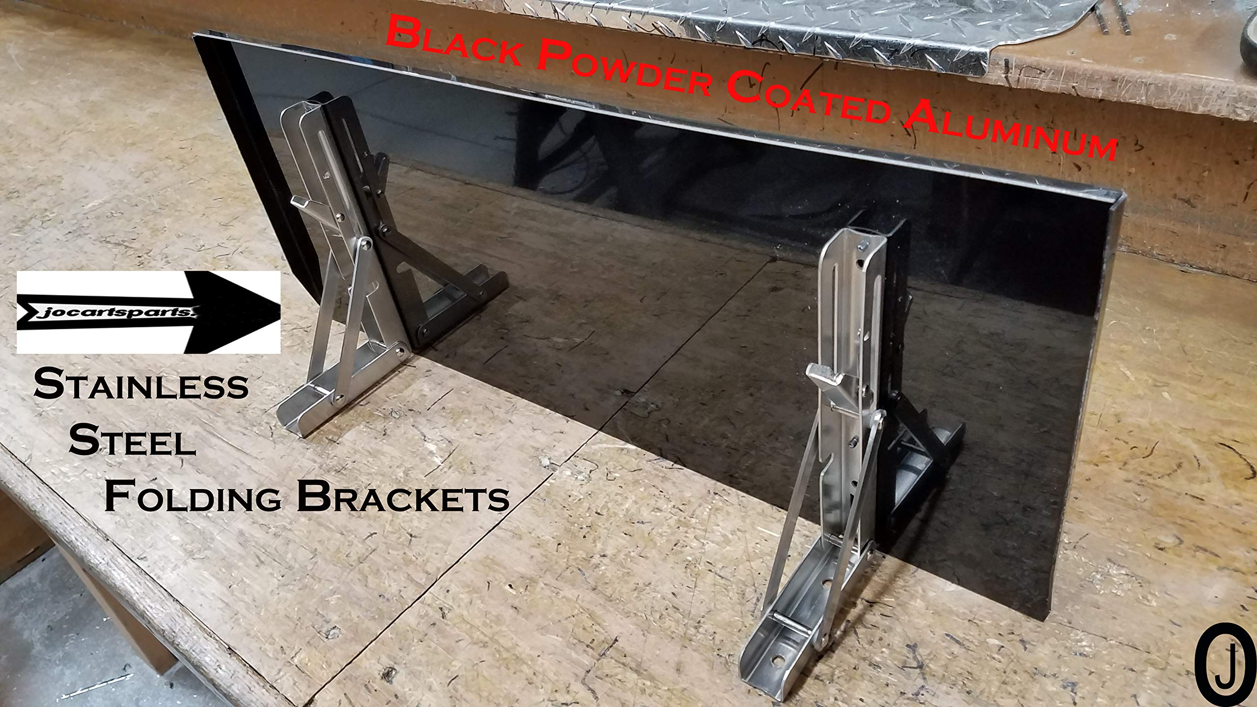 J & O Carts Parts Powder Coated Diamond Plate Folding Shelf for Cuisinart Woodcreek Pellet Grill