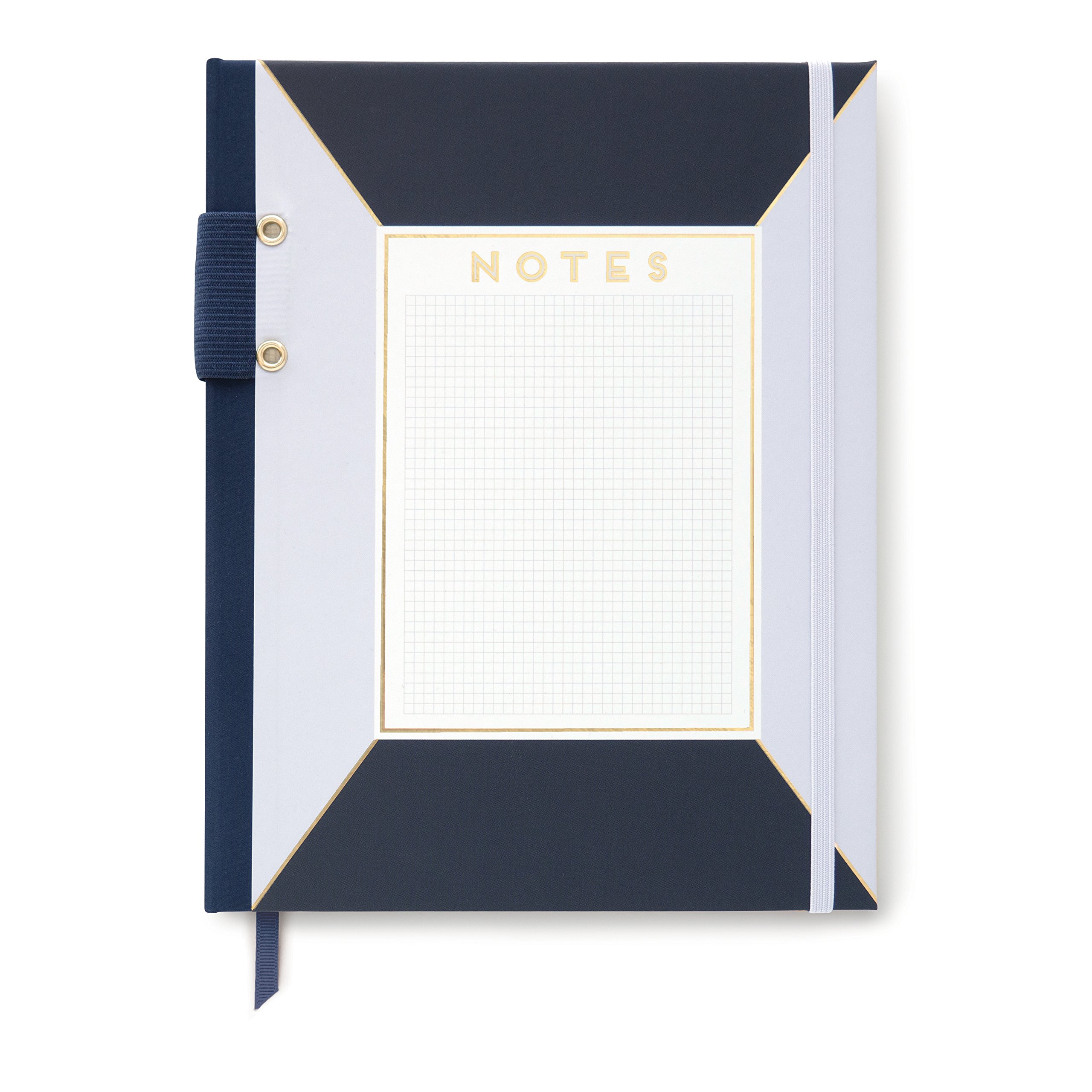 DesignWorks Ink Hard Cover Journal with Pen Holder, Grid Notes