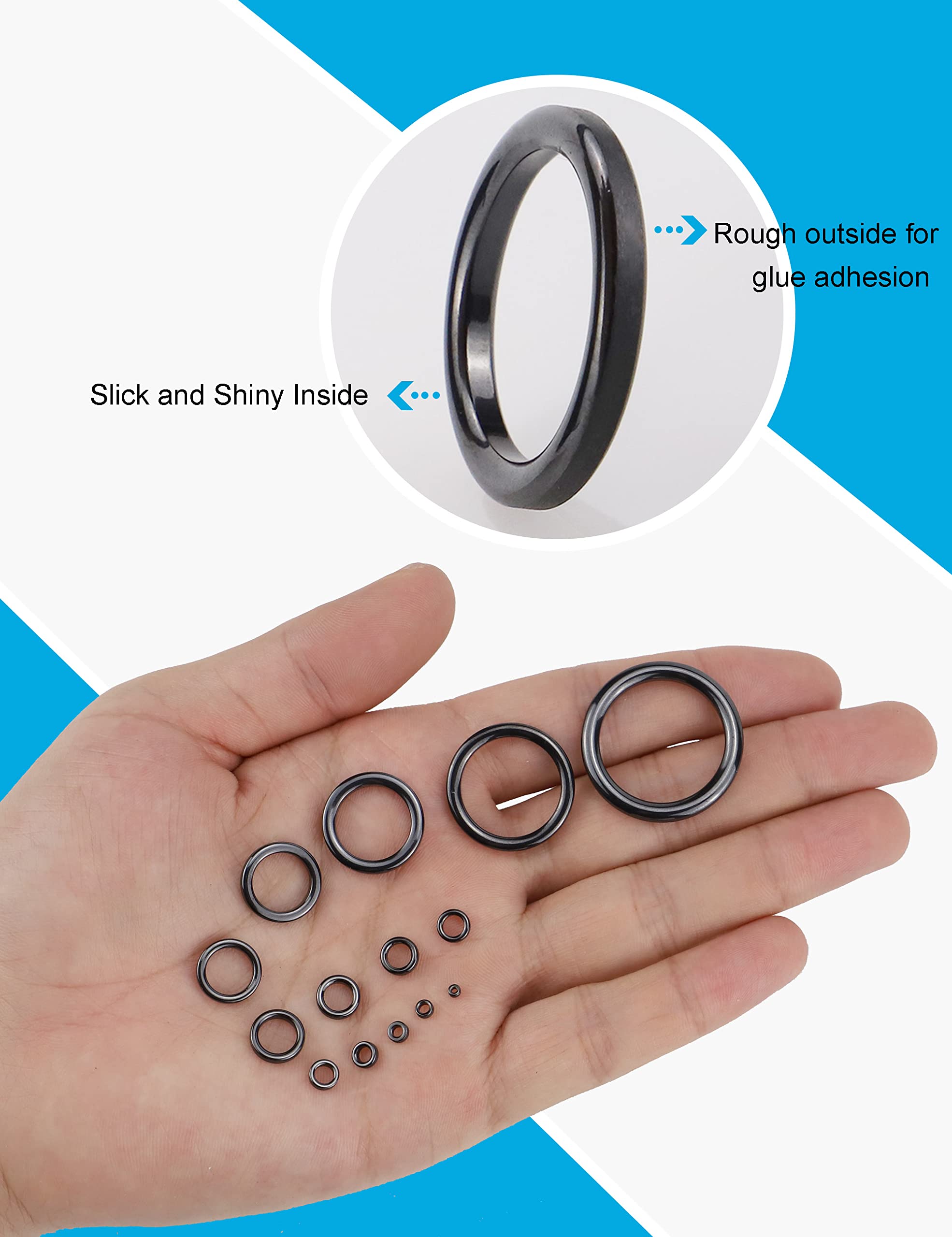 Facikono Rod Tip Repair Kit Fishing Pole Eyelet Repair 14 Sizes Ceramic Guides Rings Fishing Rod Tips Replacement Kit - 80 Pack