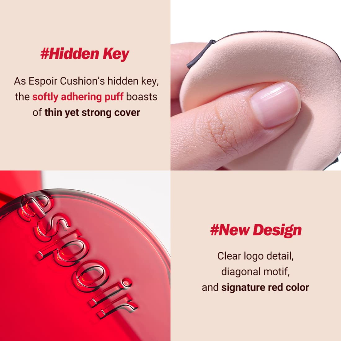 Espoir Pro Tailor Be Velvet Cushion SPF34 PA++ #4 Beige 0.45oz with 0.45oz Refill | Lightweight Matte Skin Full Coverage Cushion Foundation | Flawless Finish, Long-Lasting Comfort | Korean Makeup
