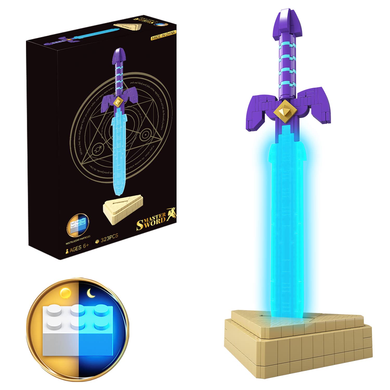 Gokunto Glowing Master Sword Building Block Set Link’s BOTW Decorations 323pcs DIY Educational Toys 3D Puzzle Gift for Adults and Kids