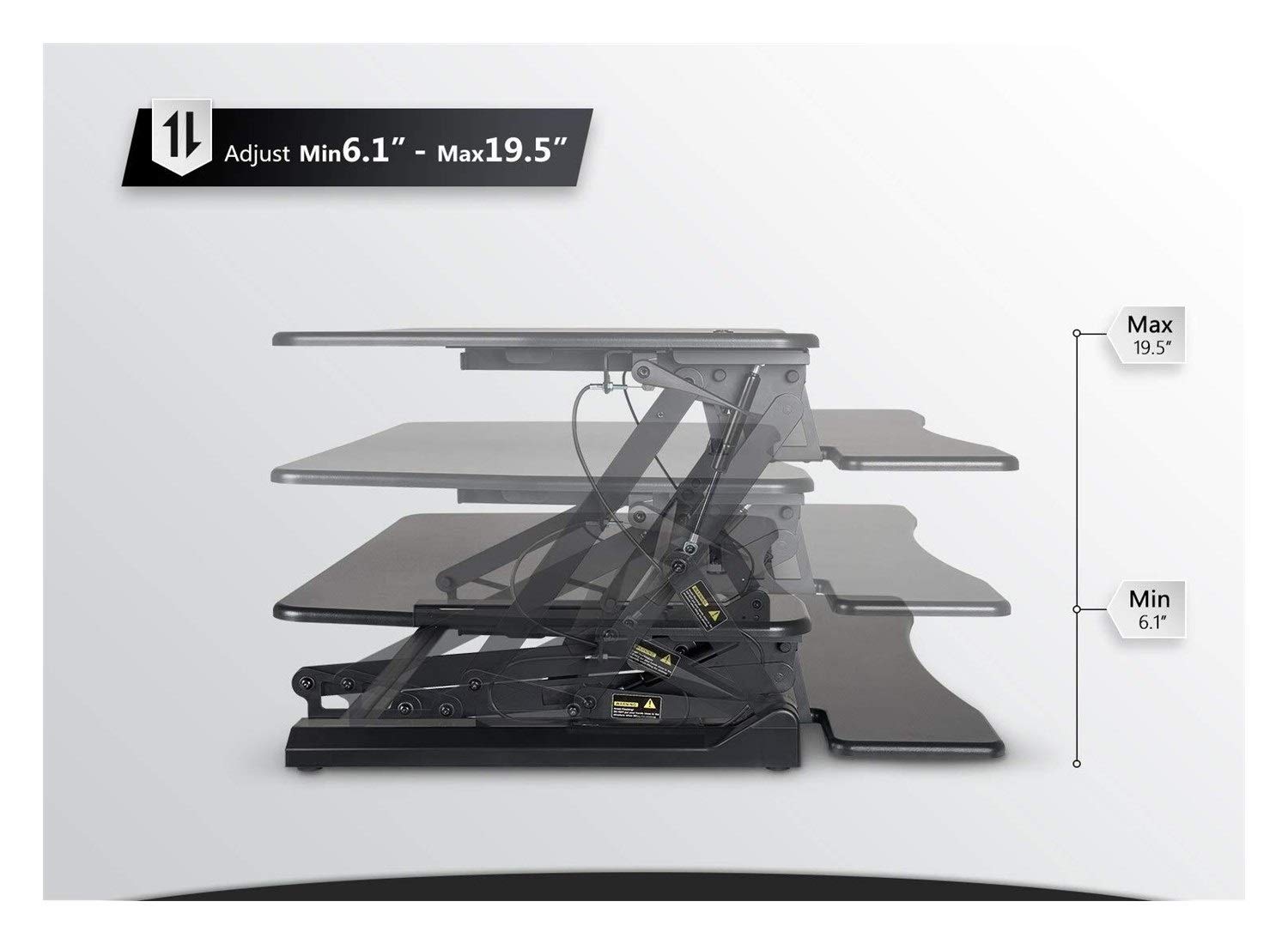 Desk Standing Converter with Height Adjustable β FEZIBO Black 36 inches Stand Up Converter Sit to Stand Dual Monitor Tabletop Riser
