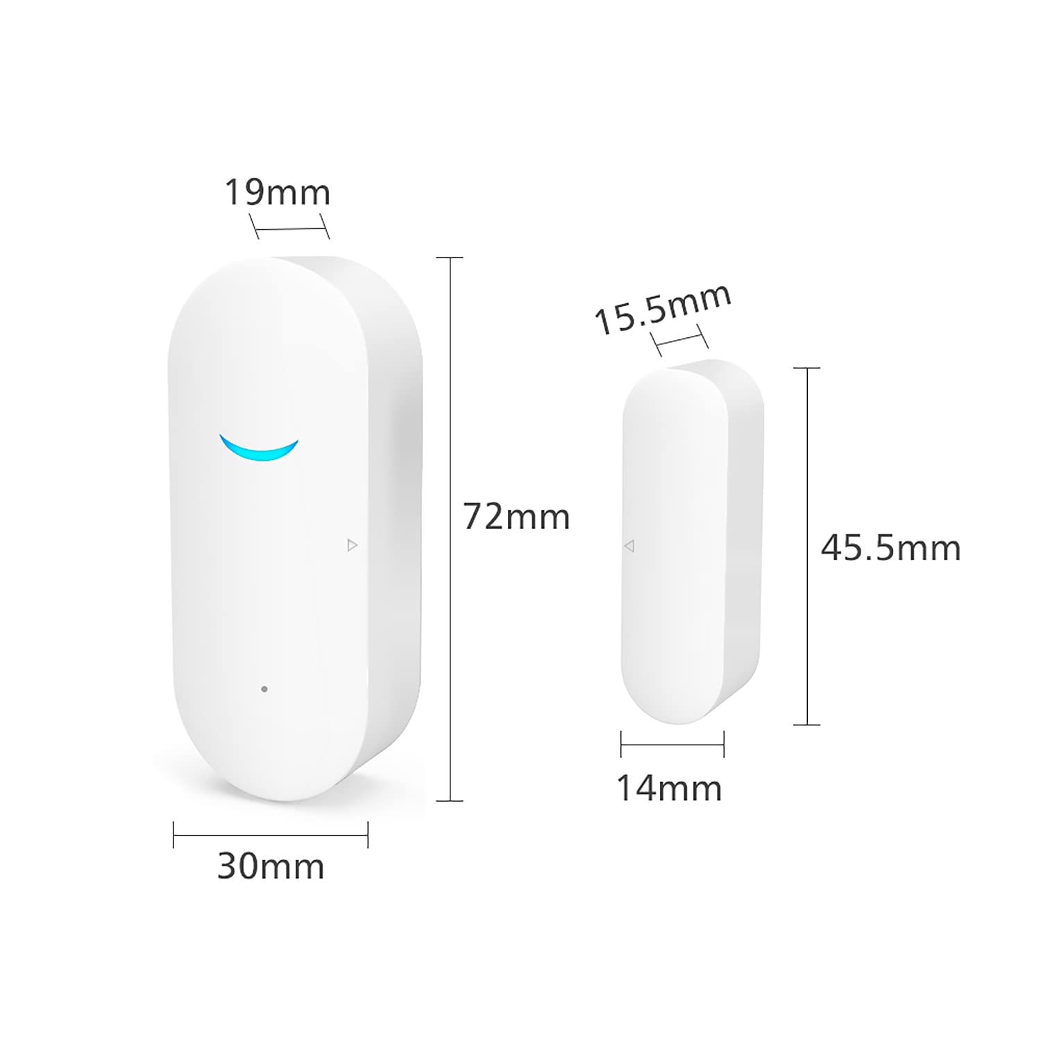 WiFi Door and Windows Sensor Magnets Smart Phone APP Control Compatible with Alexa Google Assistant Wireless Security Alarm Door Open push message for Home Bussiness Burglar Alert (Not suport 5G WIFI)