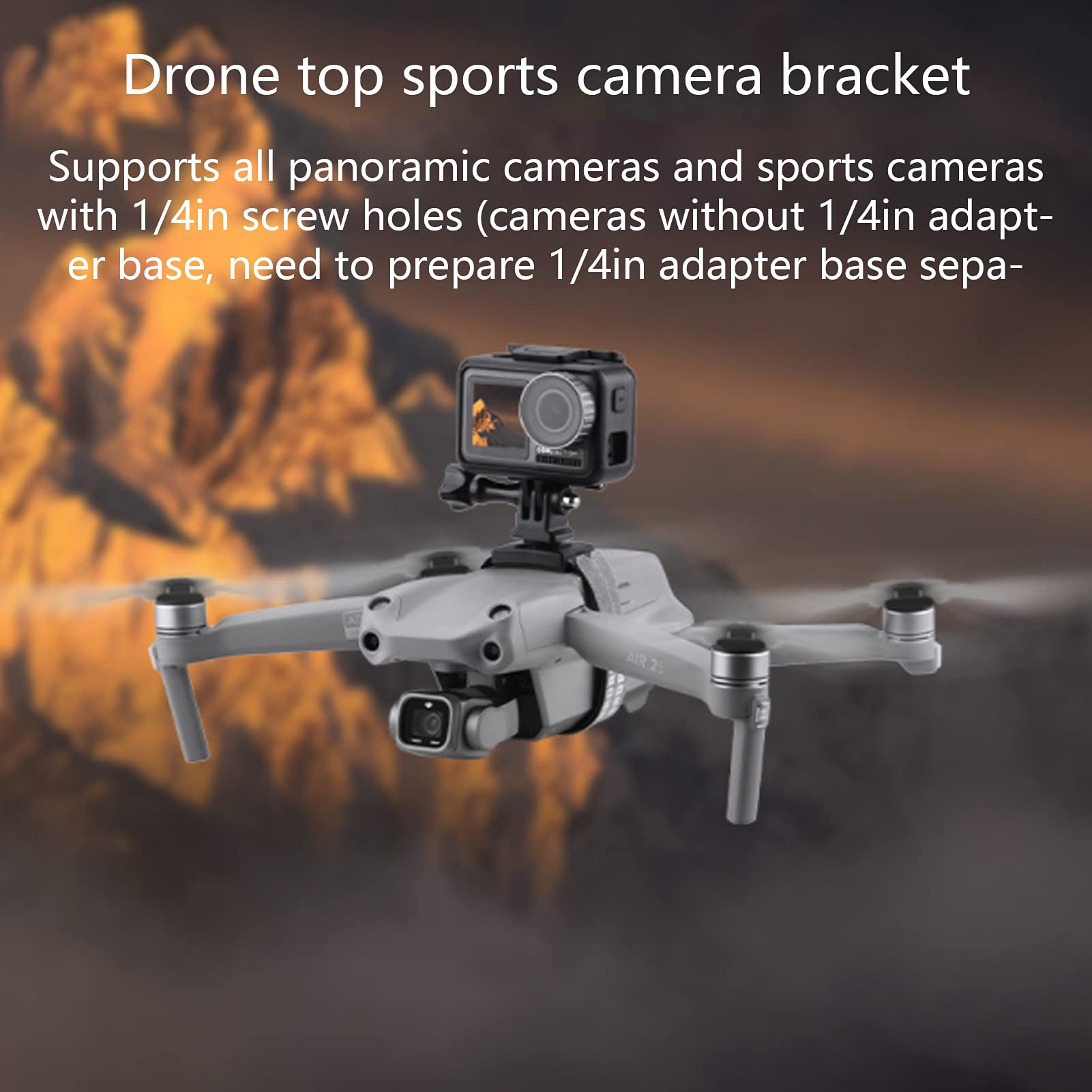 Drone Action Camera Stand, Drone Bracket Anti Displacement 1/4in Screw Anti Skid for Mini Pro for FIMI X8SE 2020 for FIMI X8 Mini for Air 2 for Pro for Drones