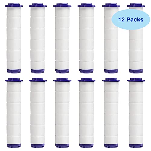High Pressure Handheld Turbo Fan Shower Head PP-Cotton Filter Cartridge,3.7in Detachable Propeller Hydro Jet Shower Head Filter,set of 12