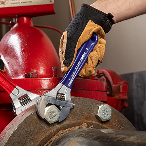 Klein Tools D509-8 Adjustable Wrench, Extra Wide Jaw Forged Drive Wrench with High Polish Chrome Finish, 8-Inch