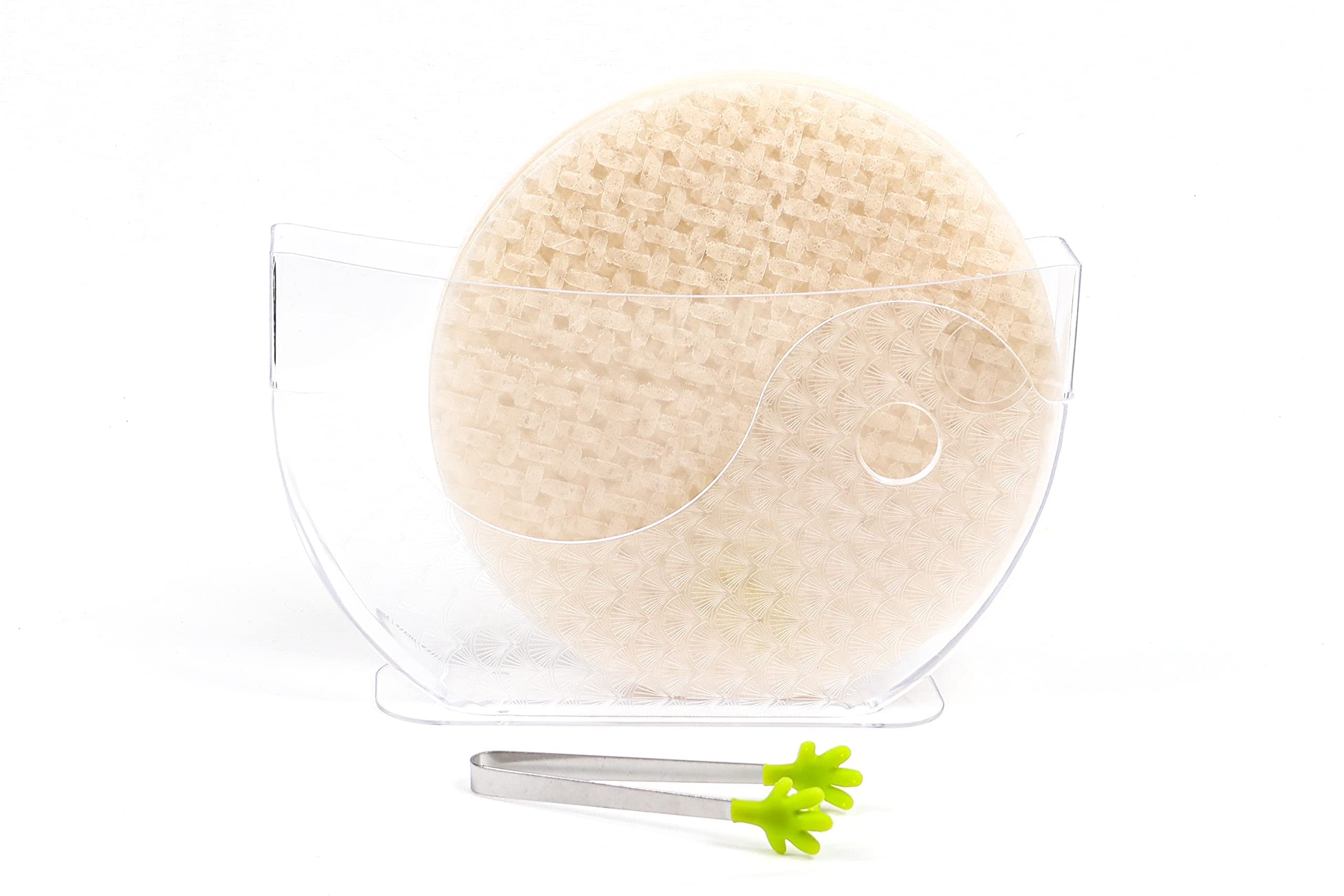 HONEYCOMB AFTERNOON Rice Paper Water Bowl - Rice Paper Holder Water Dipping Bowl, BPA Free, Reusable, Space-Saver - Spring Roll Summer Roll Wrappers Holder - Complete with Silicone Tongs