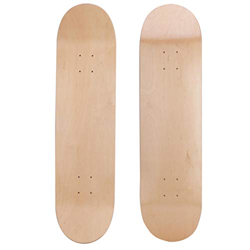 FastUU Skateboard Deck, Eco-Friendly Maple Wood Skateboard Double-Warped Skateboard Deck Concave Board Accessory, with Clear Wood Texture, for Skate Scooter