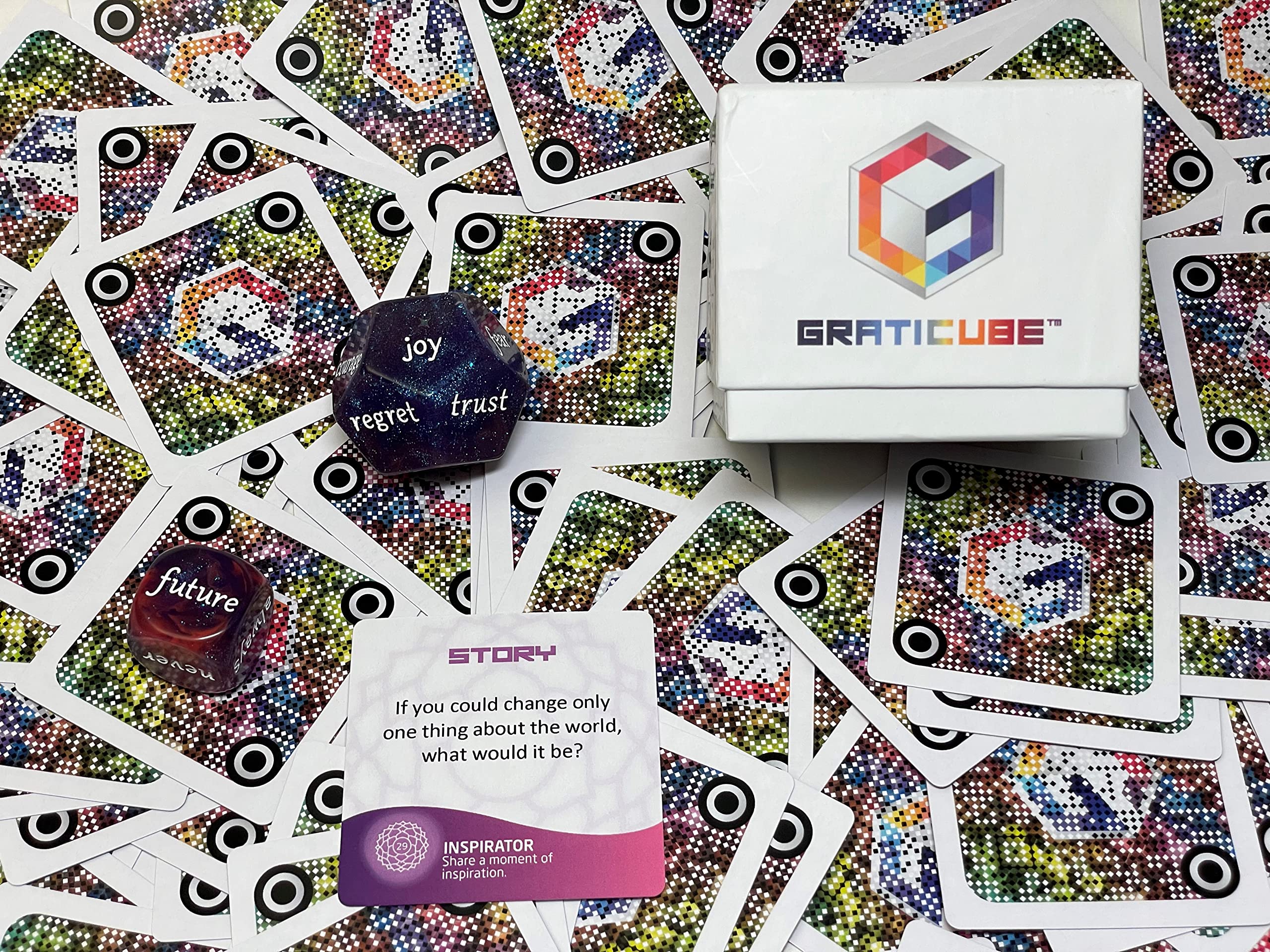Graticube - Gratitude Card Game with Time & Space Dice - Unlock Deeper Connection Now