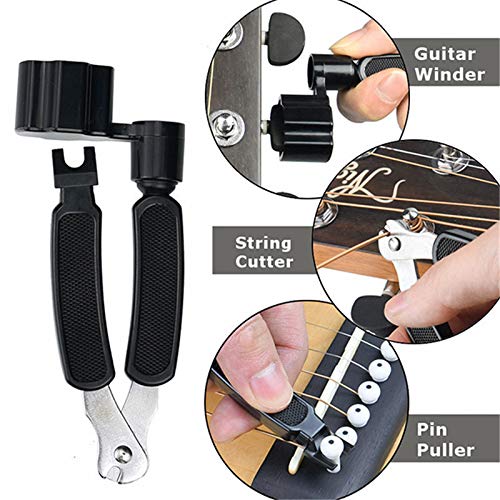 Guitar Accessories Kit, Includes Acoustic Guitar Strings, Capo, 3-in-1 Restring Tool, Picks, Pick Holder, Bridge Pin, Nuts & Saddles, Finger Picks (51PCS)