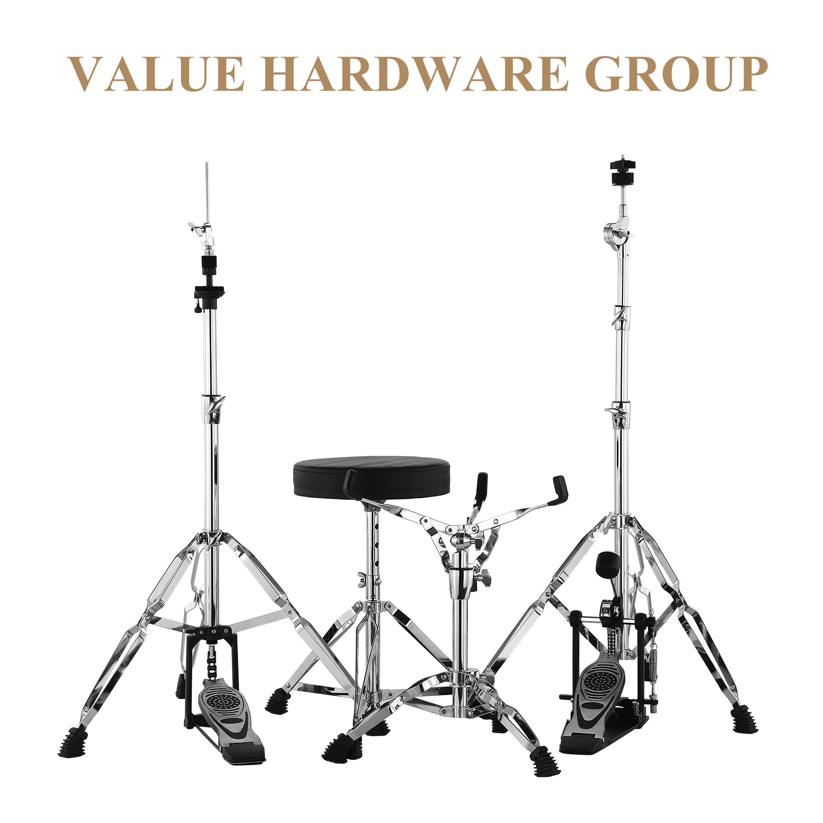 Eastar Drum Set for Adults- 18-inch Full-Size Drum Kit for Drummers, 4 Drum 2 Cymbal Drum Complete Drum Kit for Intermediate Practice & Play, Black (EDS-540BK)
