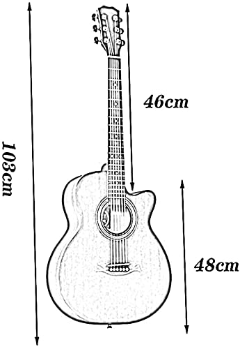 Guitar Kit, String Instrument Electronic Guitar Acoustic Guitar, Adult Classical Guitar Handmade Ballad Musical Instrument Spruce Metal String Adjustable Sound Quality Beginner (Color : Green#b, Siz