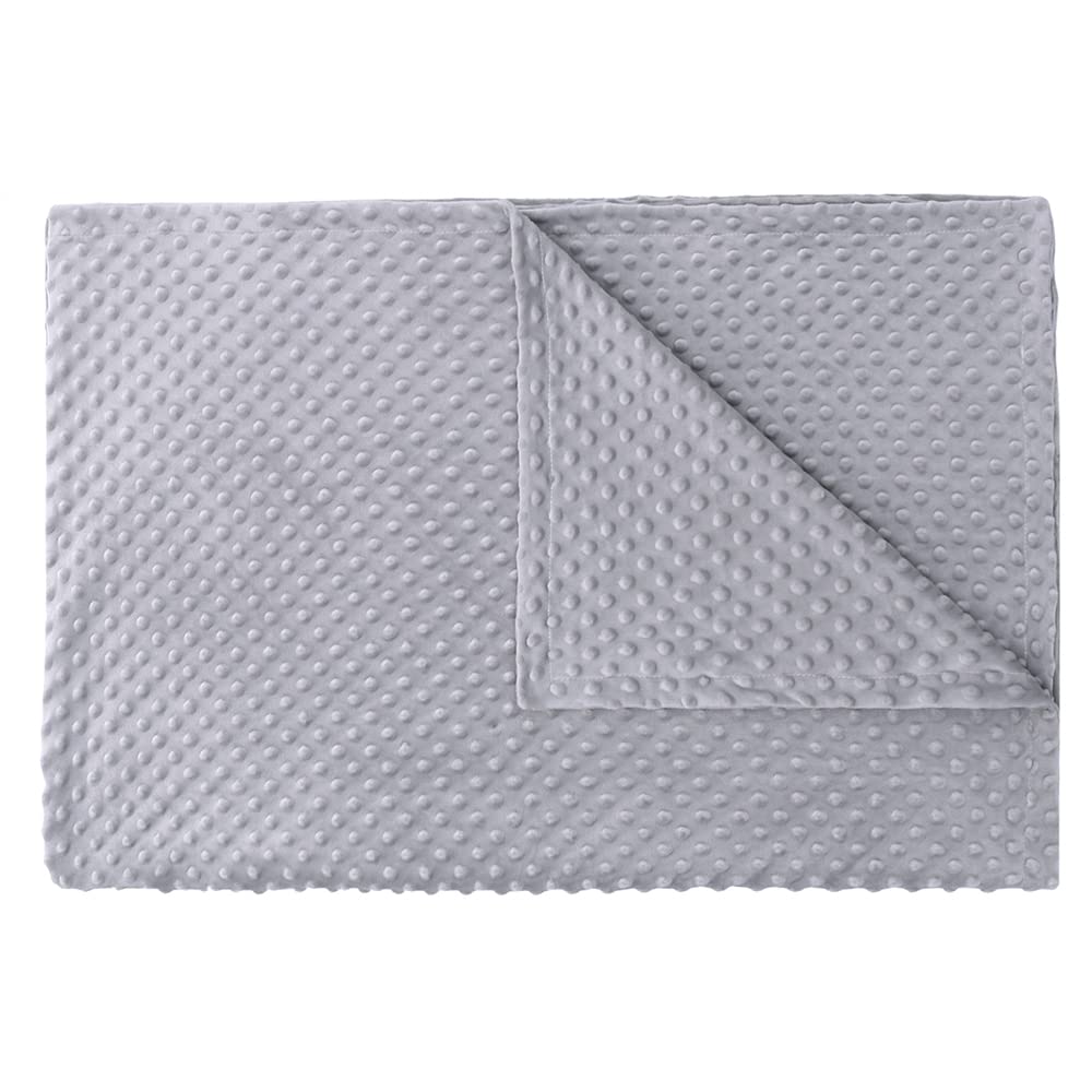Gray Minky Blanket Ultra Thick Bed Throws Double Side Dotted Backing 30" x 40" Baby Minky Blanket Fleece Plush Baby Blanket Super Soft Minky Dot Baby Blanket for Sleeping Stroller (Grey)