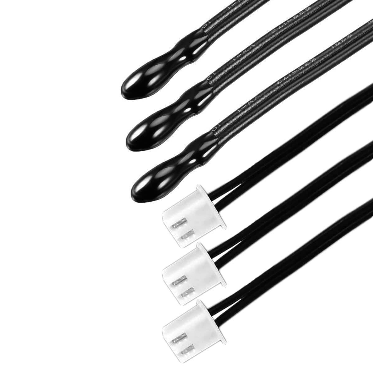 KOKISO 100K 3950 Ohm NTC Thermistor Temperature Sensor Probe,1% Precision Cable Length 1M with XH2.54-2P Plug for Air Conditioner (Pack of 5)