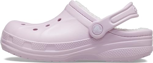 Crocs Ralen Lined Clogs | Fuzzy Slippers, Ballerina Pink/Oatmeal, 1 US Unisex Little Kid