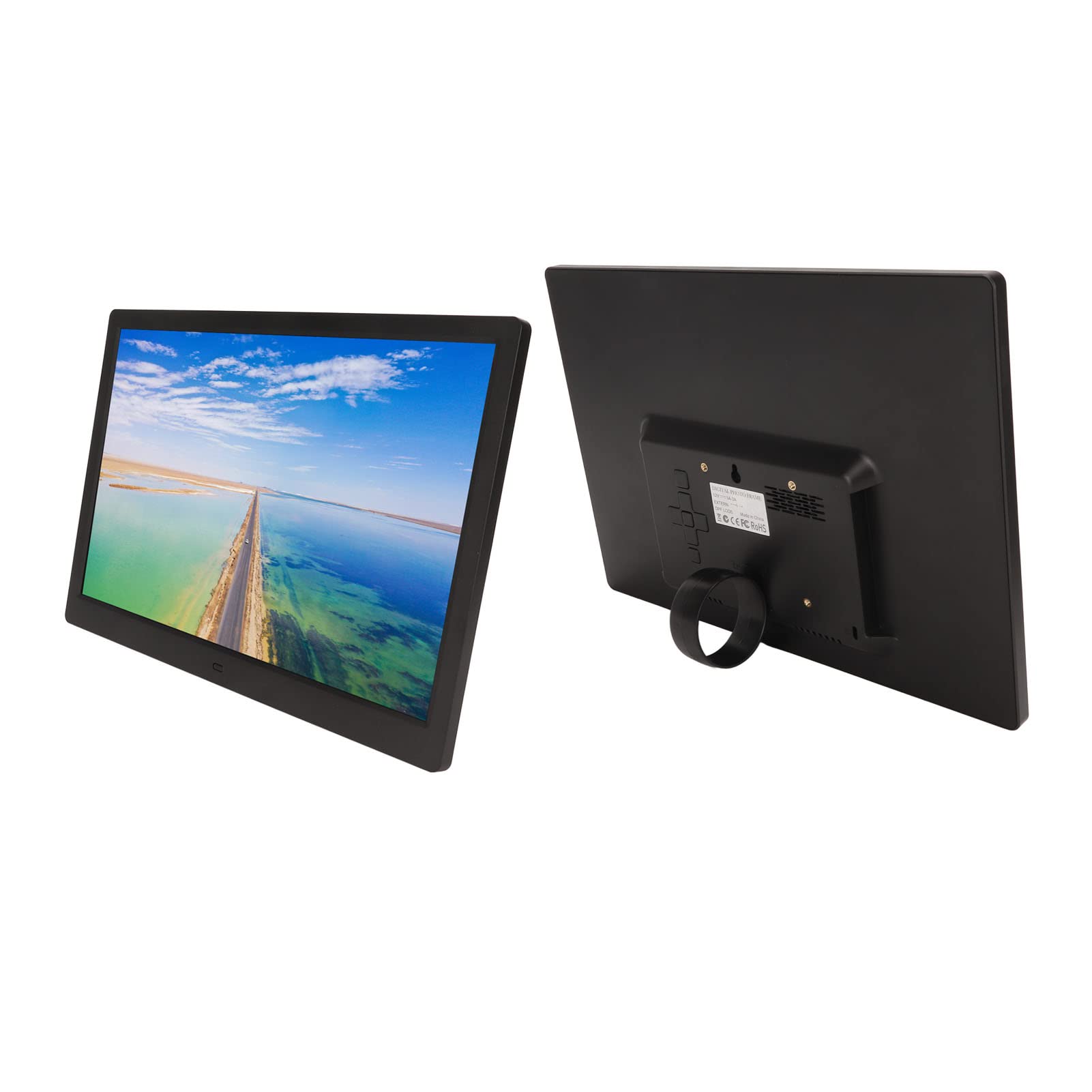 Electronic Picture Frame, HD 1280x800 Large Storage Digital Picture Frame 100‑240V for Music (US Plug)