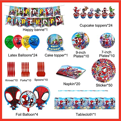 ERMODA 175pcs Cartoon Tablecloth Decoration for Birthday Party Supplies06