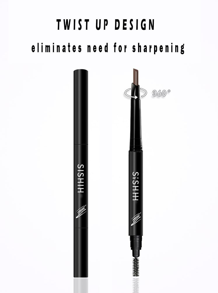 Eyebrow Pencil Set - 5 Colors Dual ended Definition Eye Brow Crayon Liner Pencils with Integrated Brush Eyes Makeup for Women