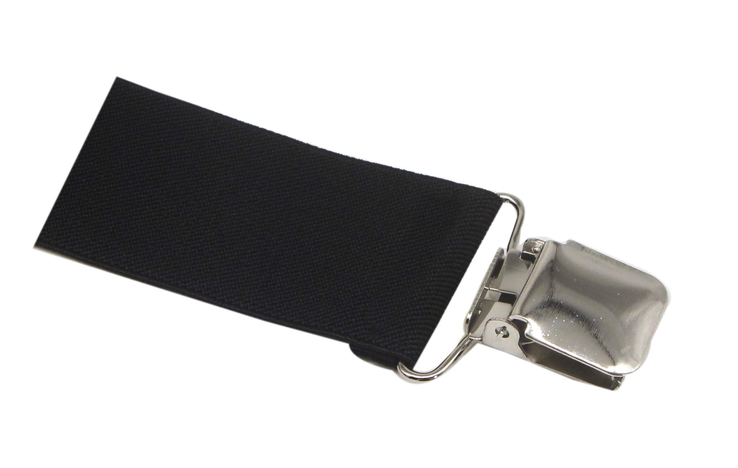 Doloise Men's Suspenders X Back 2 Inches Wide with Extra Heavy Clips Adjustable Braces for Men Suspender(Black)