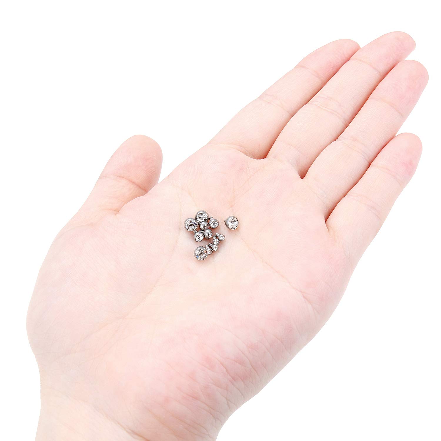 Dyknasz 12PCS 14G Grade 23 Titanium Dermal Anchor Tops Internally Threaded Clear Gem for Women Men