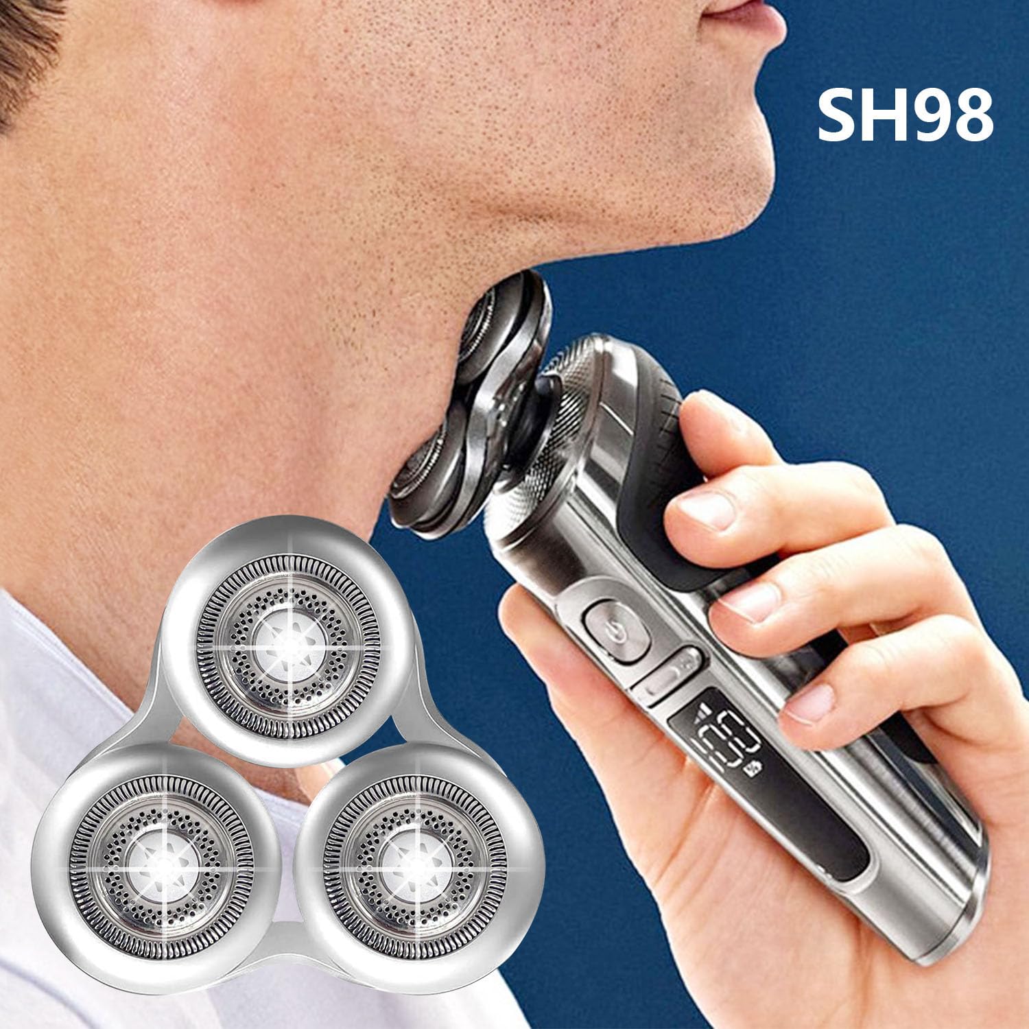 Durimi SH98/70 Replacement Heads for Philips Norelco Shavers Series S9xxx -Upgraded double-layer blade compatible with Shaver 9000