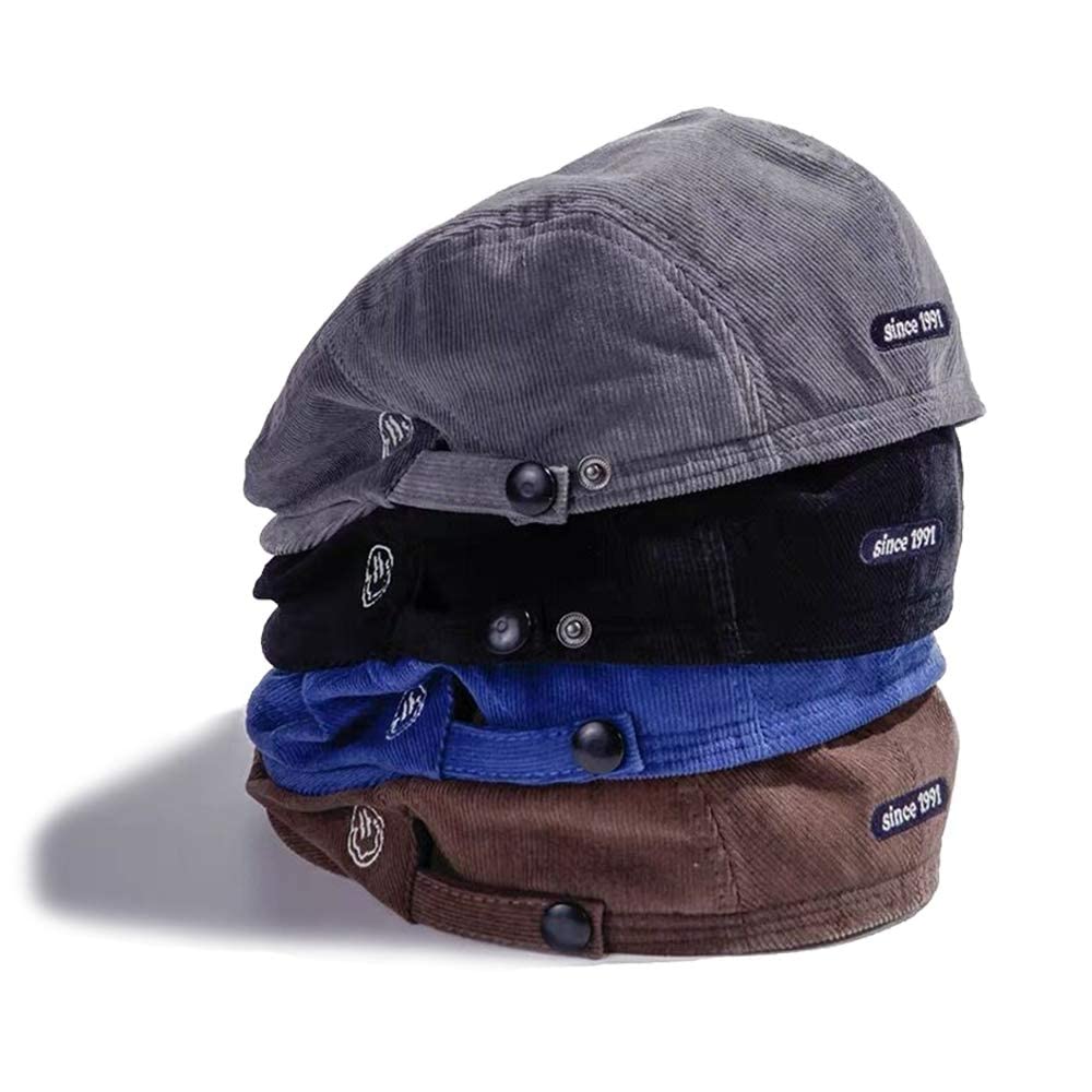Croogo Newsboy Flat Cap Scally Caps Irish Catsby Golf Beret Hat Solid Duckbill Hat Outdoor Driving Hunting Hat,Pink-BL78