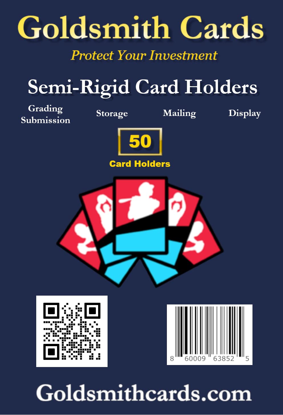 Goldsmith Cards Semi-Rigid Card Holders Size 1 PSA Grading Submission Sleeves (100 Count)