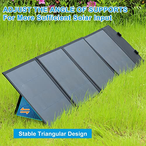 Intenergy 100W Portable Solar Panel Monocrystalline Foldable Folding Charger with Dual USB QC3.0 21.98V DC Outputs Compatible with Jackery/Anker/Bluetti/Flashfish Power Stations for Camping RV Hiking
