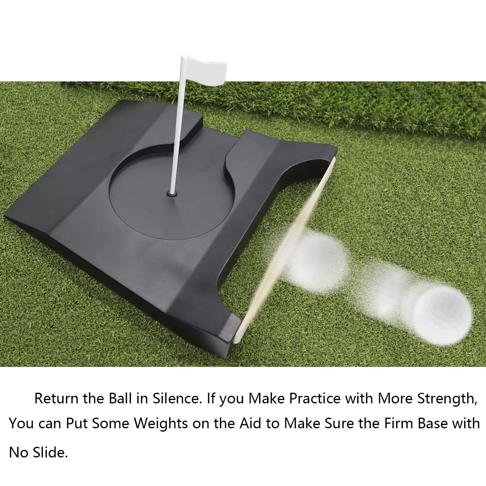 Golf Automatic Putting Cup Indoor Outdoor Ball Return Hole Machine Pack Durable Balls Returning Practice Training Aid for Yard Office Garden (1 Pc New Automatic Putter Cup+3 Balls)