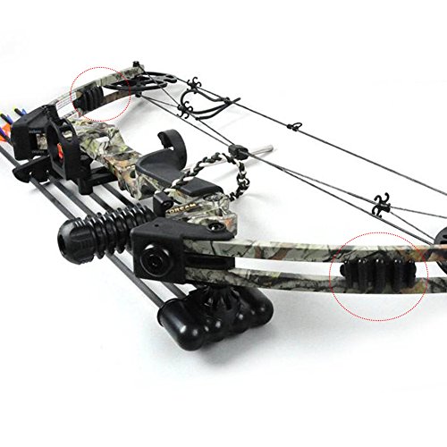 Dilwe Archery Bow Limbs Stabilizer, 2Pcs Rubber Archery Shock Absorber Compound Bow Split Limb for Most Compound Bows
