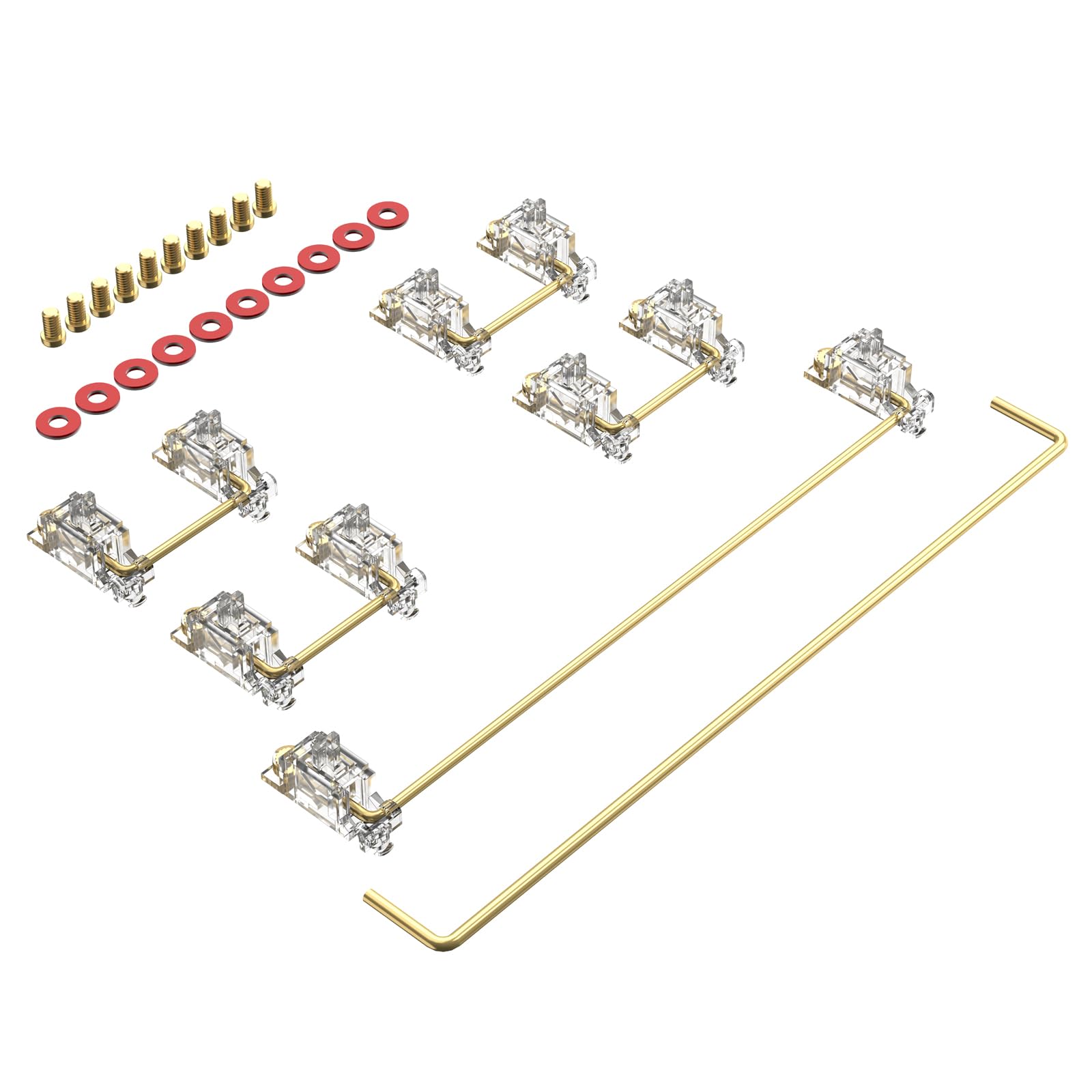 DUROCK Stabilizer V3, Screw in Stabilizers with 2u 6.25u 7u Wires, PCB Mount Keyboard Stabilizers for Mechanical Keyboards (V3 Clear 80% Kit)