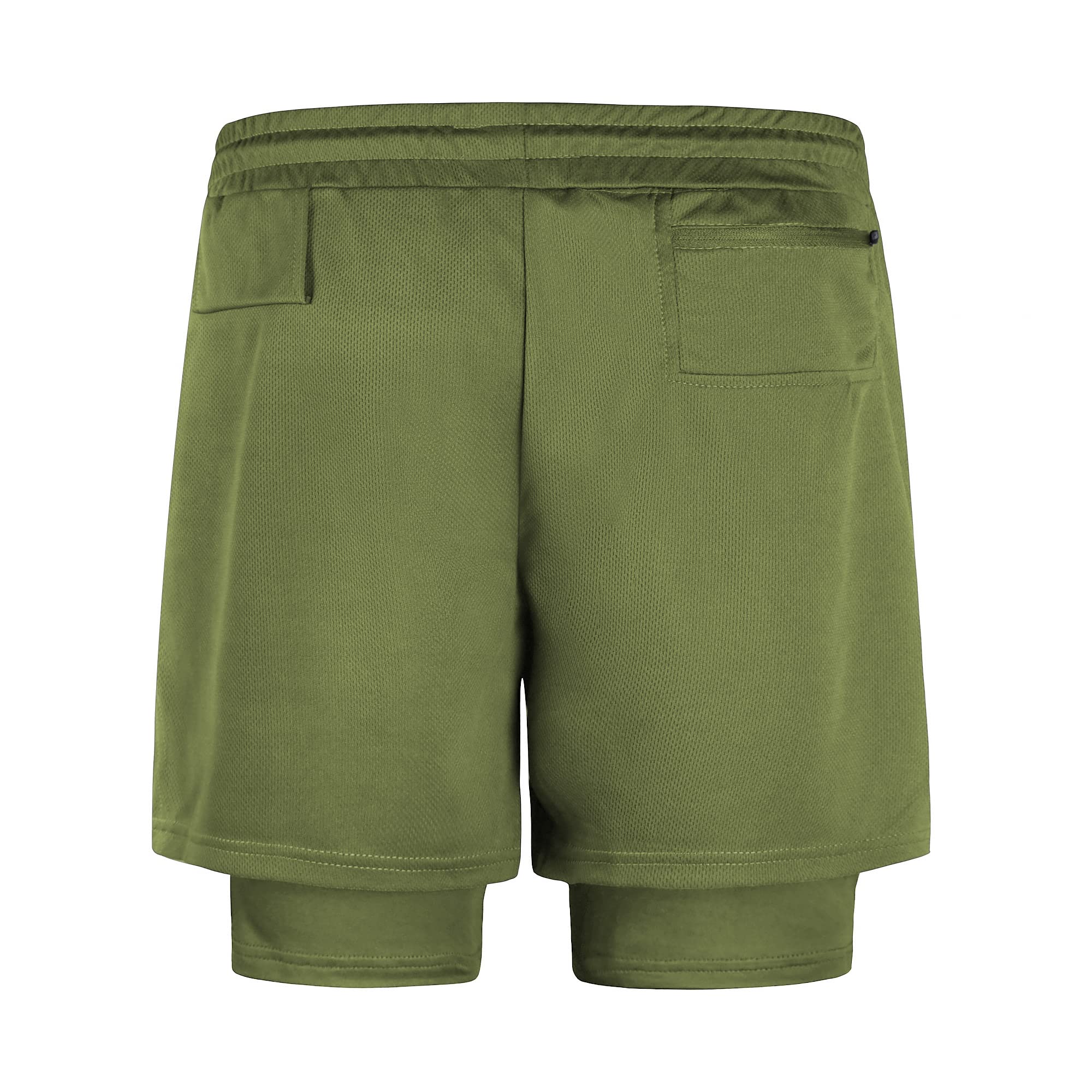 FLYFIREFLY Men's 2-in-1 Workout Running Shorts 7" Lightweight Gym Yoga Training Sport Short Pants